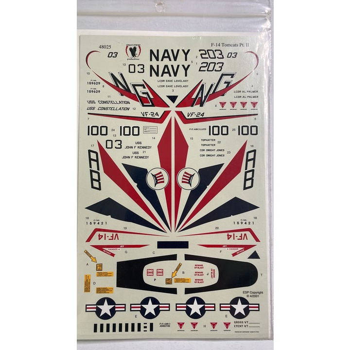 EAGLE STRIKE 48025 F-14 Tomcats Part 2 1/48 - DECAL | Shopee Malaysia