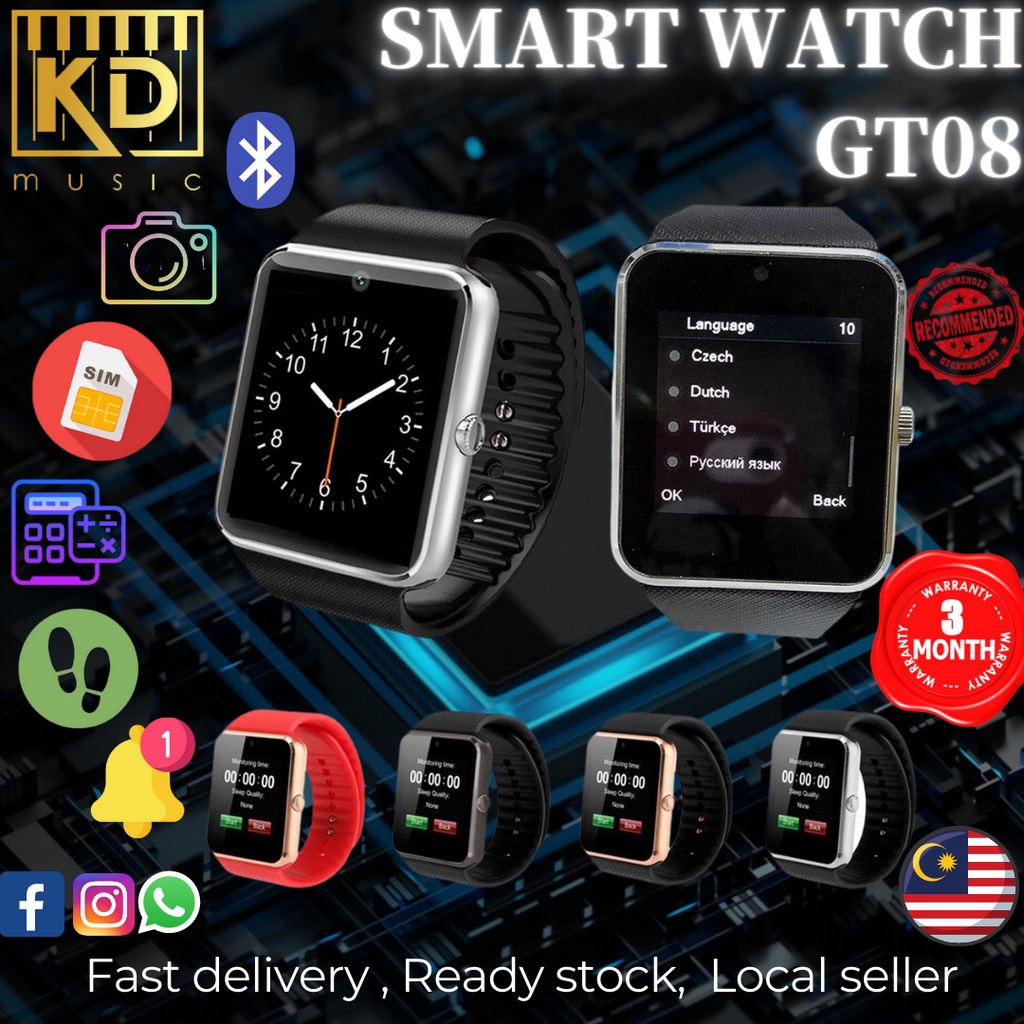 【SMART WATCH WITH CAMERA】Smart Watch GT08 With Sim Card And Bluetooth ...
