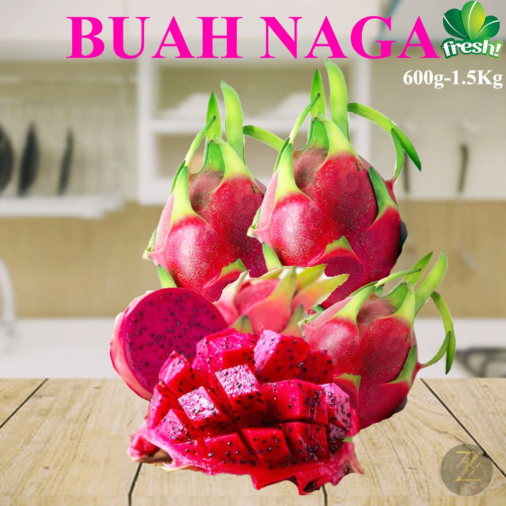 NINJA COOL 🚚🔥𝙍𝙀𝘼𝘿𝙔 𝙎𝙏𝙊𝘾𝙆 💯ORGANIC BUAH NAGA/ DRAGONFRUIT ISI MANIS FRESH ORDER BARU PETIK [ 550g ...
