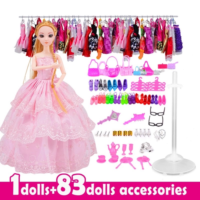 84Pcs/Set Doll with Dolls Accessories DIY Dressup Toys for Girls ...