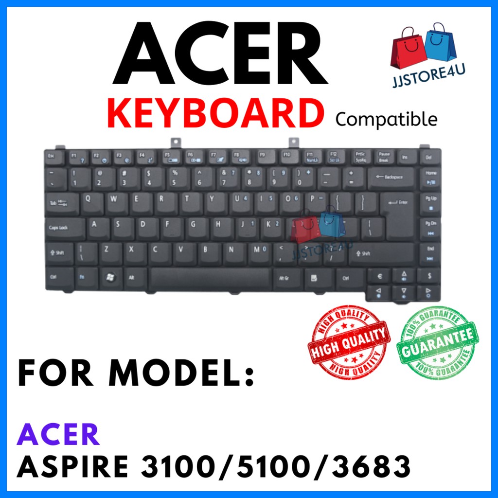 Acer Aspire 3100/5100/3683 Laptop Keyboard (BLACK) (Acer11) | Shopee ...