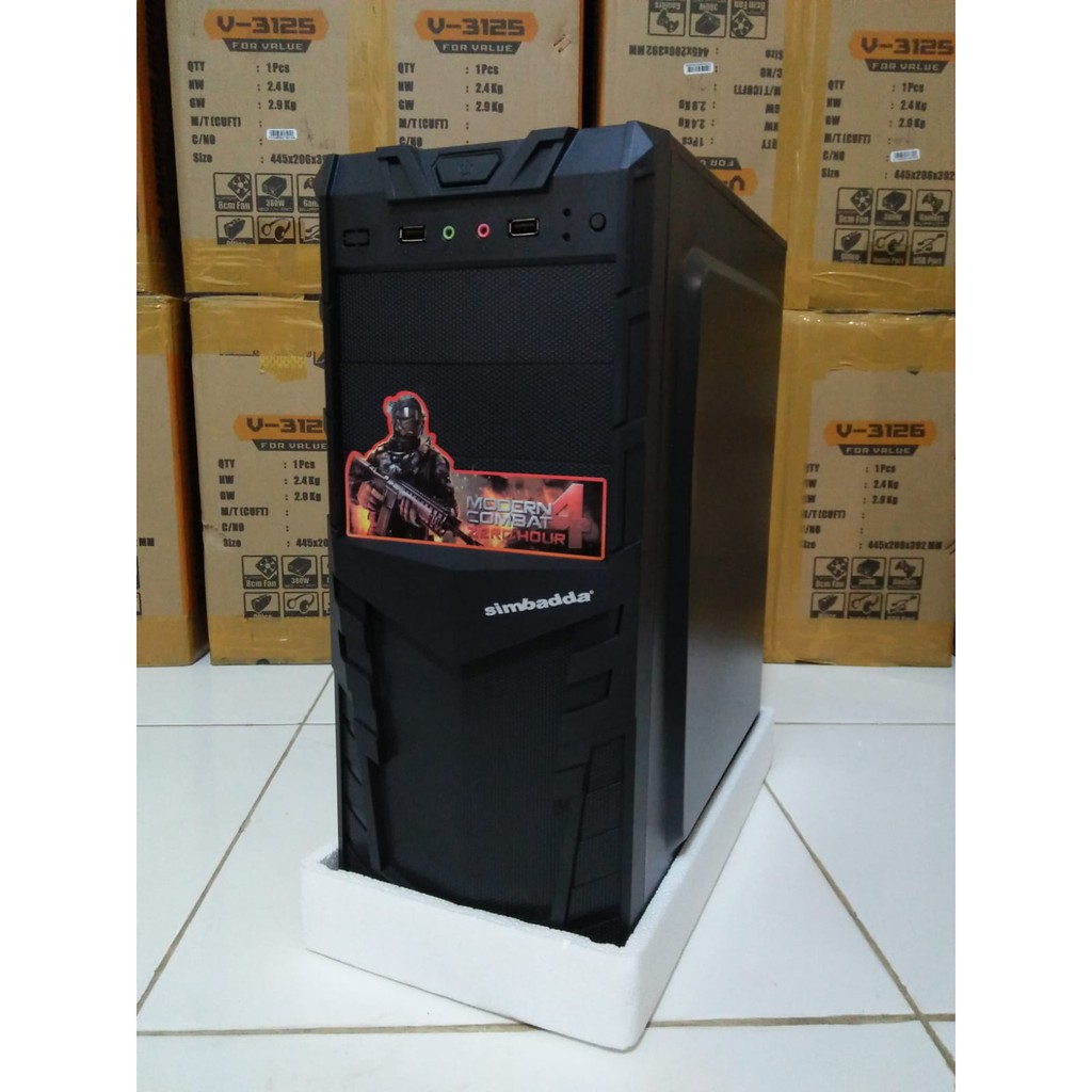 The Simbadda Sim-V 3126 PC Casing includess a 380 Watt Power Supply | Shopee Malaysia