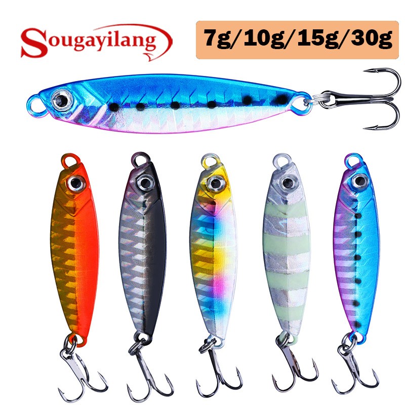 Sougayilang Micro Metal Lead Jigging Lure Artificial Laser Jig Sinking Baits (1 Pc) Pancing(7g ...