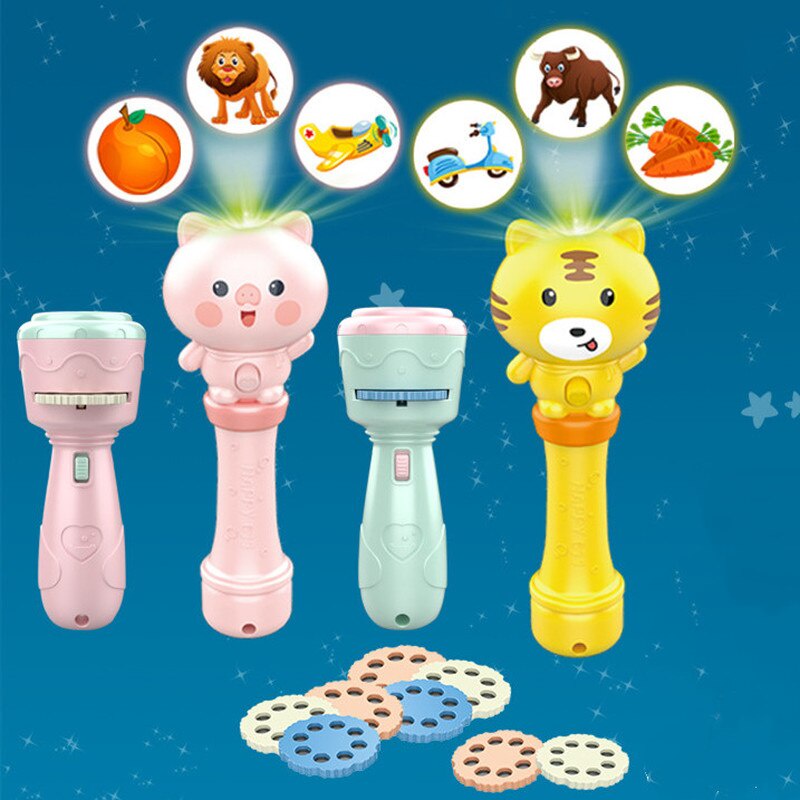 Cartoon Flashlight Projector Torch Lamp Baby Sleep Story Book Early ...