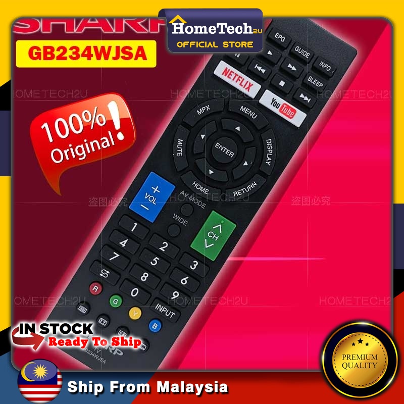 Original SHARP LCD/LED/SMART TV ORIGINAL REMOTE CONTROL (GB234WJSA) GB275WJSA GB254WJSA ...