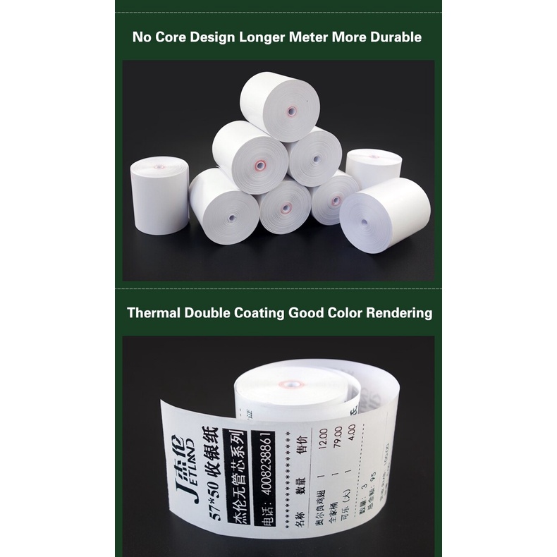 80mm Thermal Paper Coreless Rolls Thermal Receipt Paper Roll Kertas ...