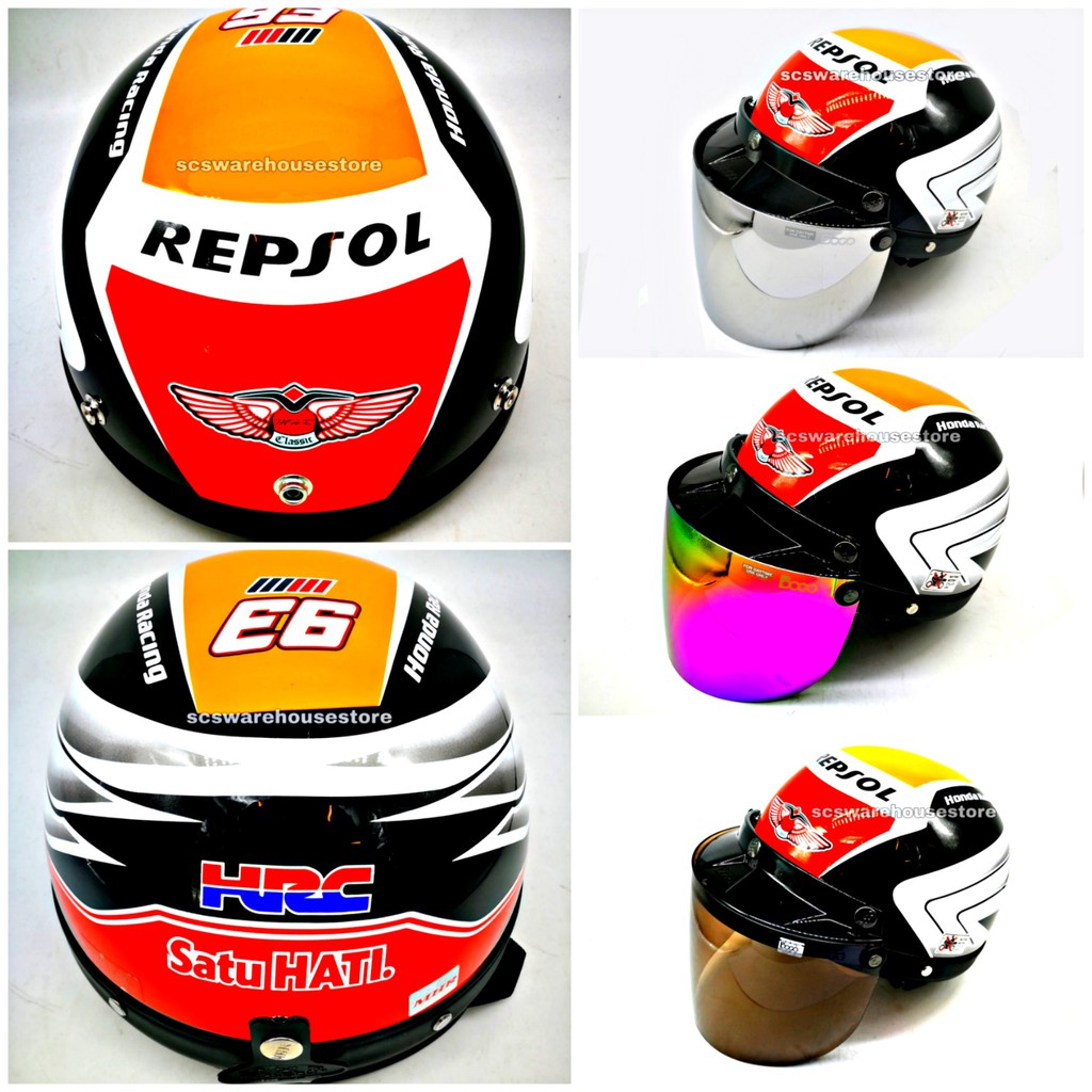 REPSOL MHR III Half Cut Helmet / MHR 3 100% Original Kura EX5 Y110 Y80 ...