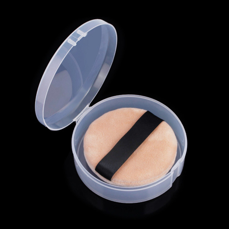 1 Piece Round Makeup Powder Puff Transparent Storage Box / Make up ...