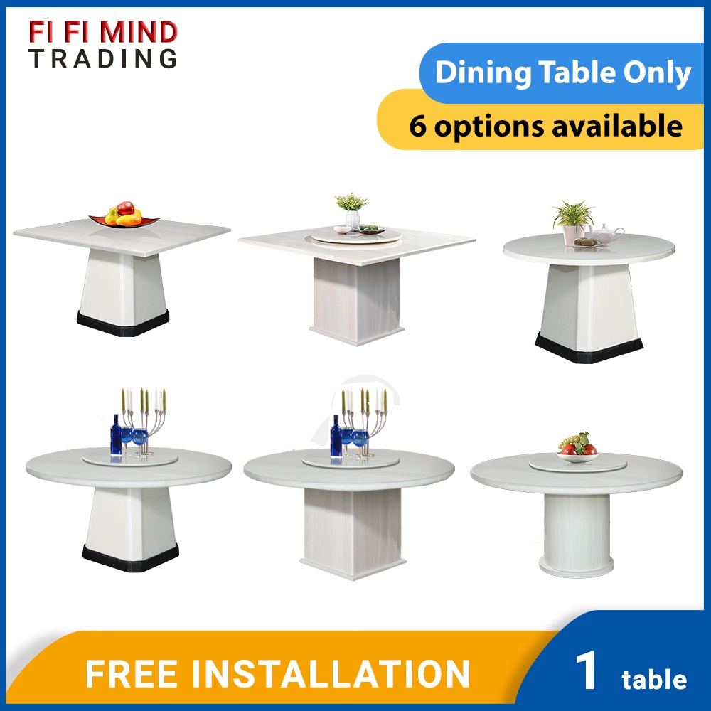 Tivonne Round Square Marble Dining Table/ Marble Table/ Dining Table ...