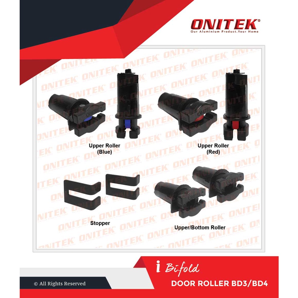 Onitek Bi Fold Door Roller BD3 / BD4 (1 set) | Shopee Malaysia