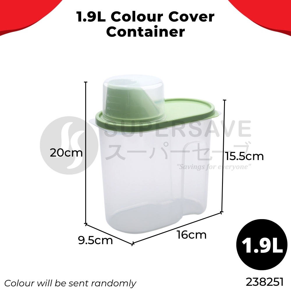 SUPERSAVE Air Tight Food Container Measuring Cup Rice Storage Box ...