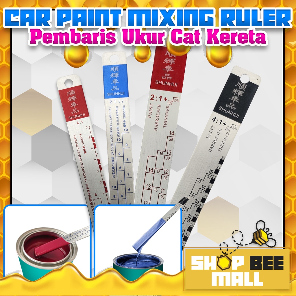 Car Paint Measuring Ruler 📏 Calibration Scale Mixing Stick Clearcoat ...