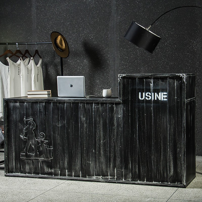 Retro industrial cashier counter TABLE DESK commercial reception ...