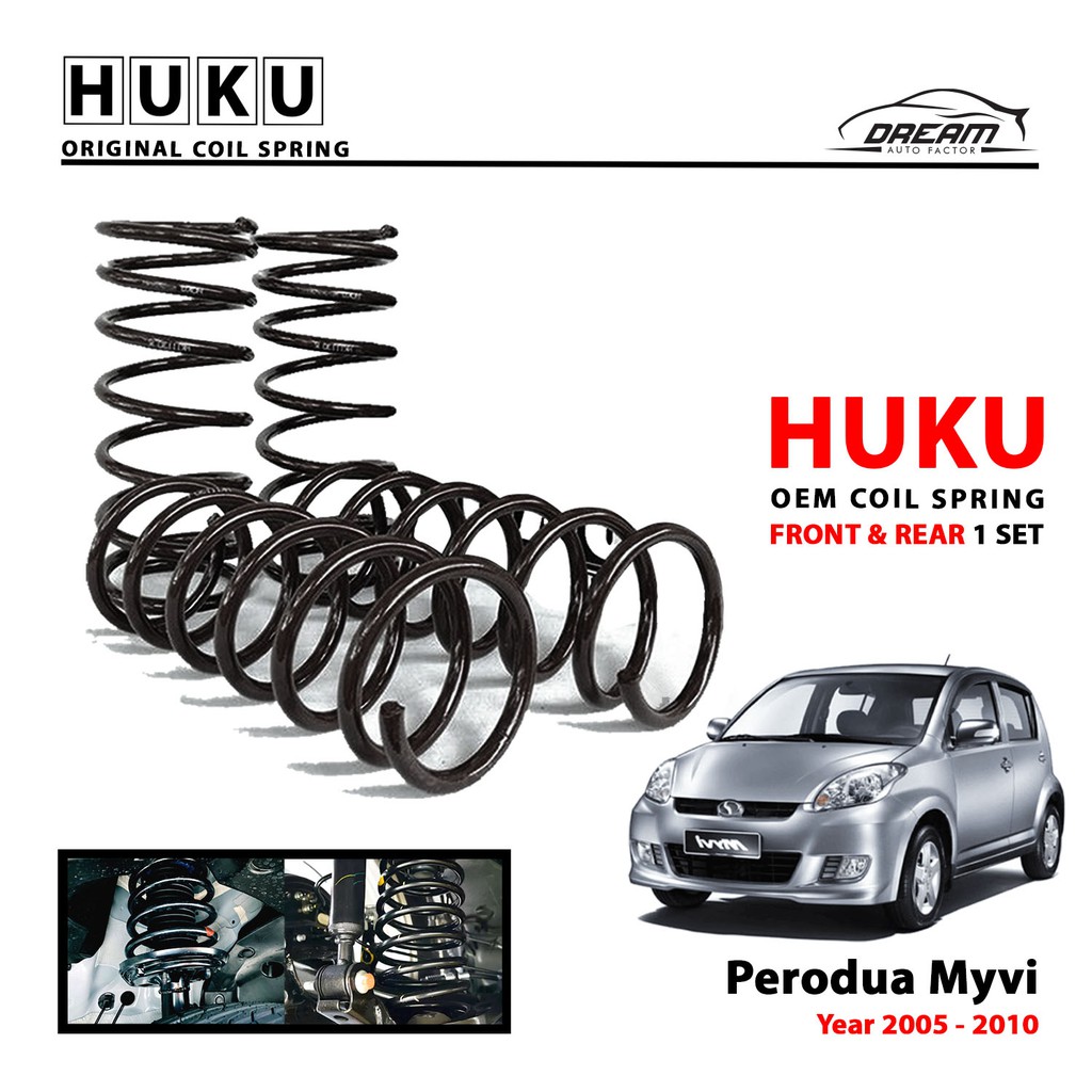 Perodua Myvi HUKU Coil Spring Front And Rear Set | Shopee Malaysia