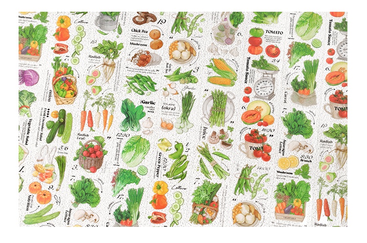 IFM Day & Night Kitchen & Love Series Vegetables PET Deco Stickers ...