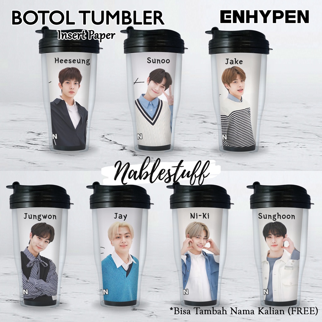 Enhypen Tumbler Bottle // Insert Paper Drinking Bottle // Kpop ...