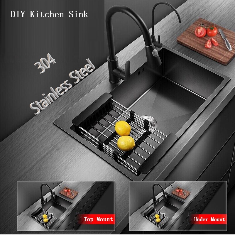 Stainless Steel 304 NANO Sink DIY Kitchen Sink Undermount &Top mount ...