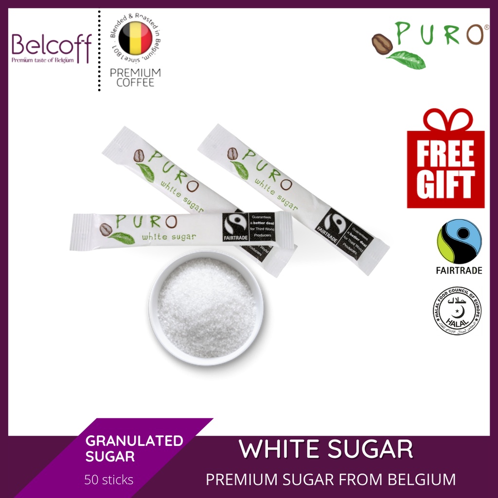GULA PUTIH SACHET - PURO WHITE SUGAR STICK 50 PCS (3gm) Gula Belgium ...