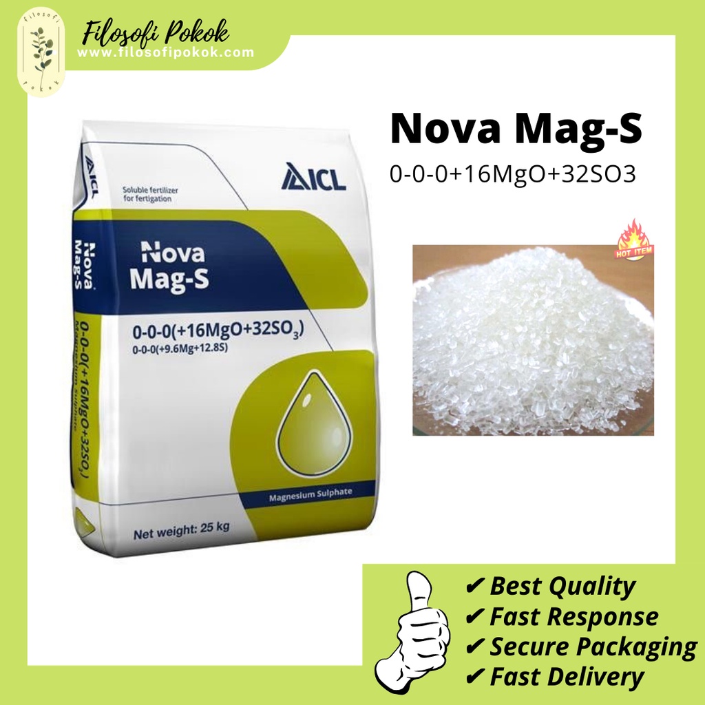 MAGNESIUM SULFATE EPSOM SALT REPACK GARAM UNTUK PERTANIAN POKOK PLANTS PLANT ICL NOVA MAG-S BAJA ...