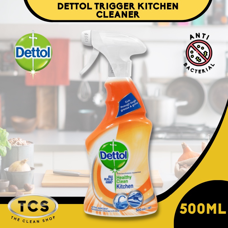 Dettol Trigger Antibacterial Healthy Clean Kitchen Cleaner Spray 500ml ...