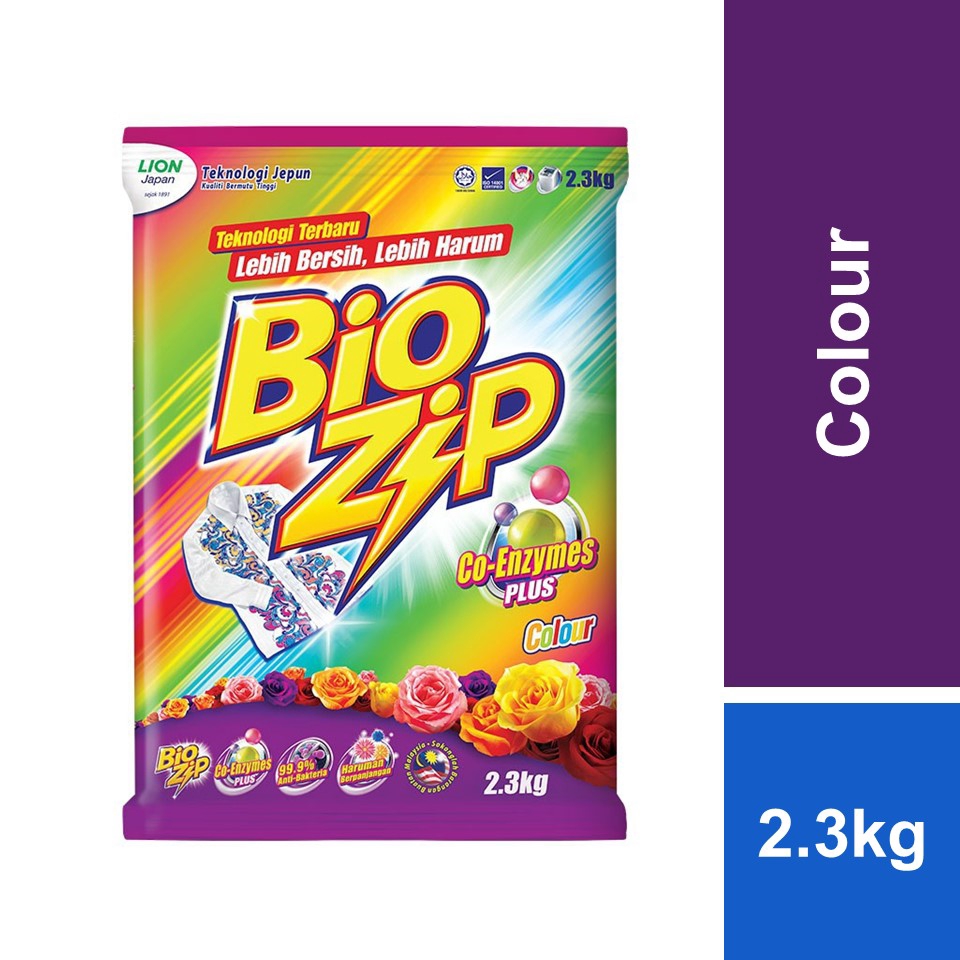 Bio Zip Powder Laundry Detergent Colour 2.3kg | Shopee Malaysia