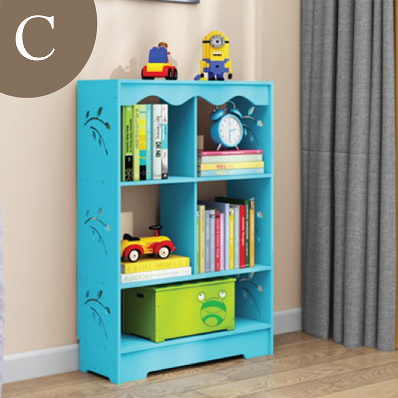 Simple leaf design bookshelf children bedroom story books storage rack ...
