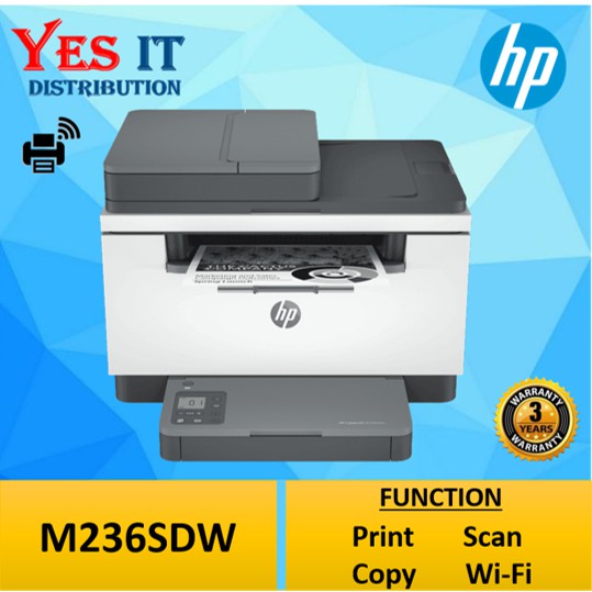 HP LASERJET MFP M236SDW MULTI-FUNCTION MONO PRINTER ( PRINT / SCAN / COPY / WIRELESS / ADF ...