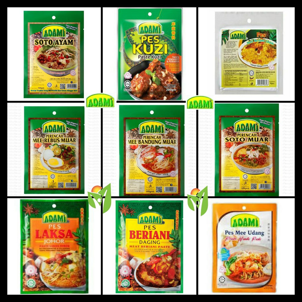 ADAMI Pes Mee Bandung, Soto, Mee Rebus Muar Segera (200g), Pes Laksa ...