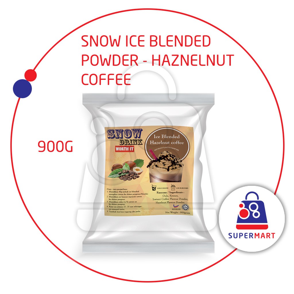 SNOW SERBUK ICE BLENDED HAZELNUT COFFEE 900G (100% HALAL) / SNOW ICE ...