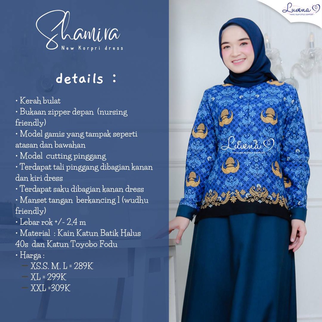 Shamira Dress by Dinas PNS Dress Batik Latest Toyobo Premium | Official ...
