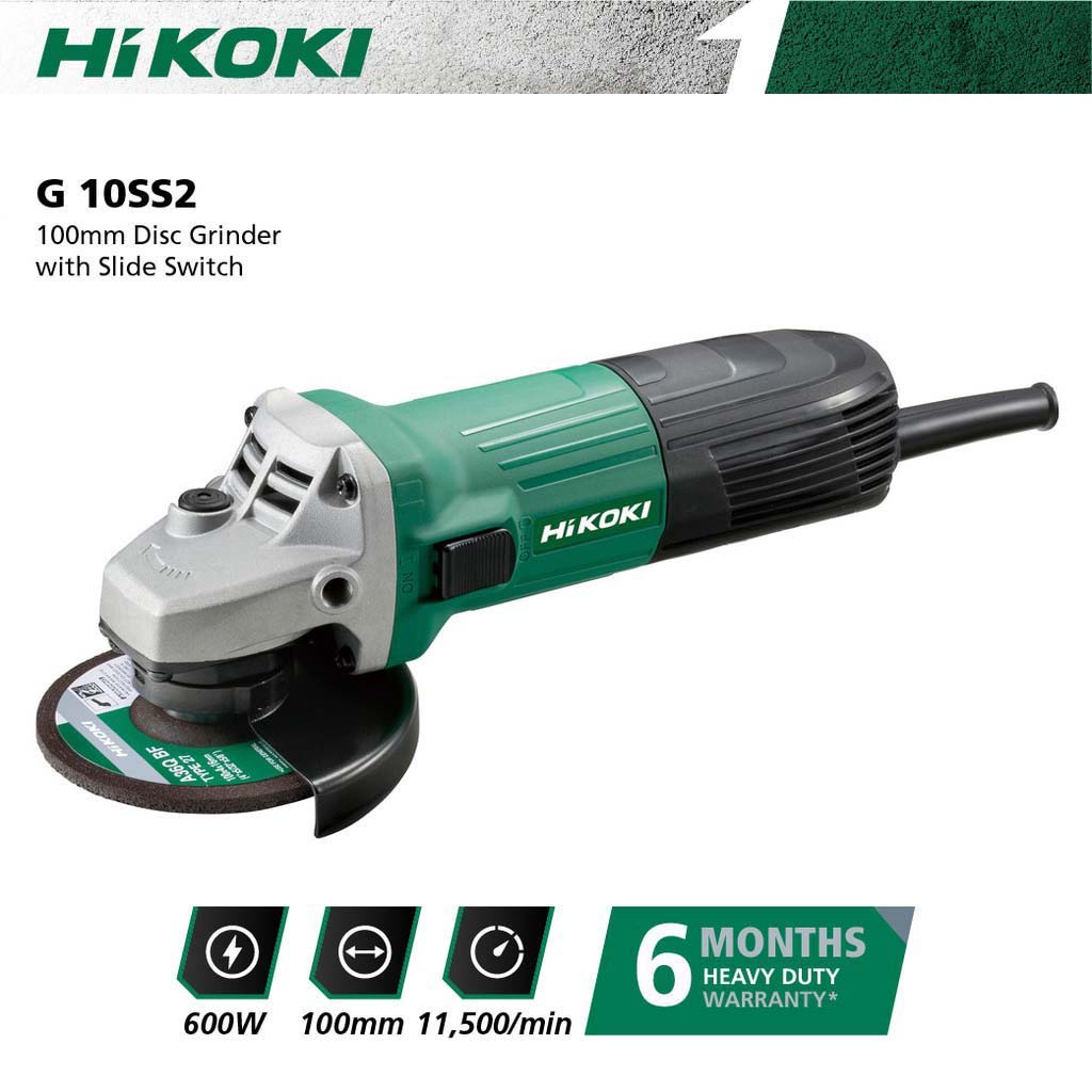 HIKOKI G10SS2 Angle Grinder Potong Kayu Besi Semen Mozek 600W (4 ...