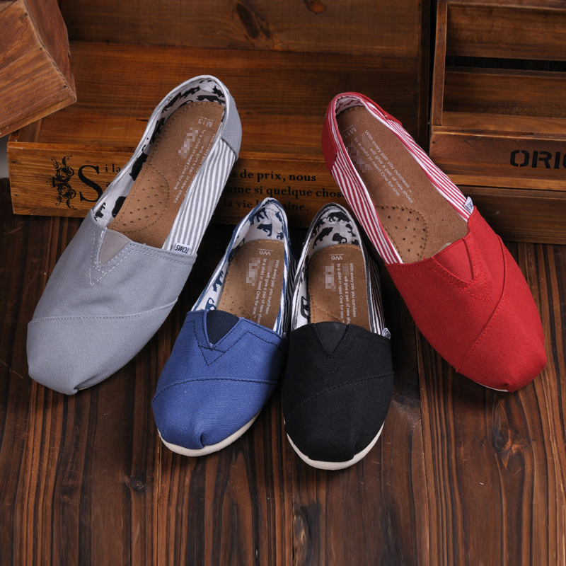【ready stock】Toms Shoes Thomas Shoes Canvas Shoes Pure Color Flat ...