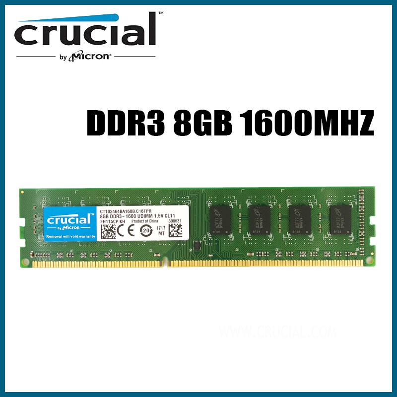 Crucial 8GB 2RX8 PC3-12800U DDR3 1600MHz intel 1.5V DIMM RAM Desktop Memory Kit | Shopee Malaysia