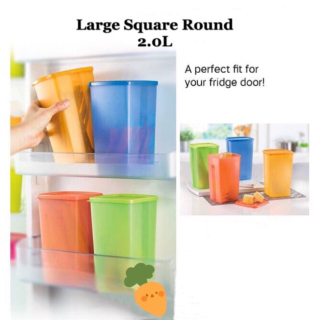 TUPPERWARE Large Square Round 2.0L (1pc) | Shopee Malaysia