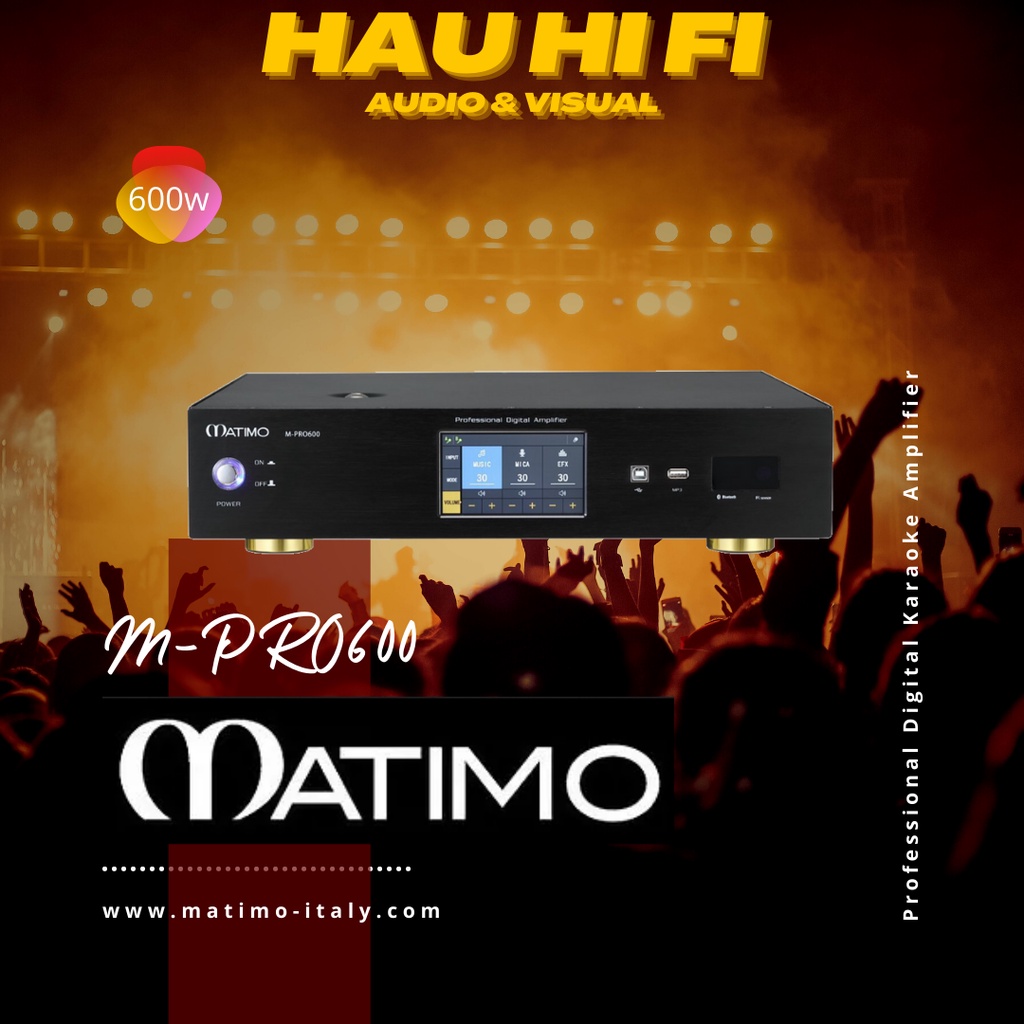 Matimo M-PRO600 Professional Digital Amplifier w Touch Screen & HDMI ...