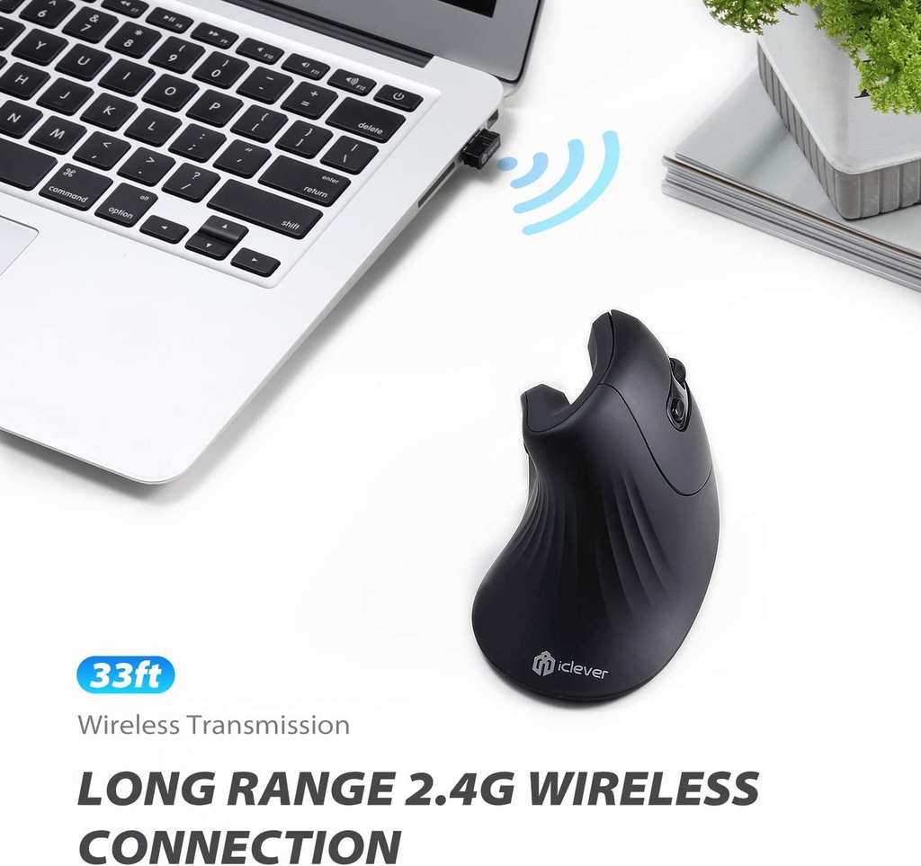 iClever Ergonomic Mouse - Wireless Vertical Mouse 6 Buttons with ...