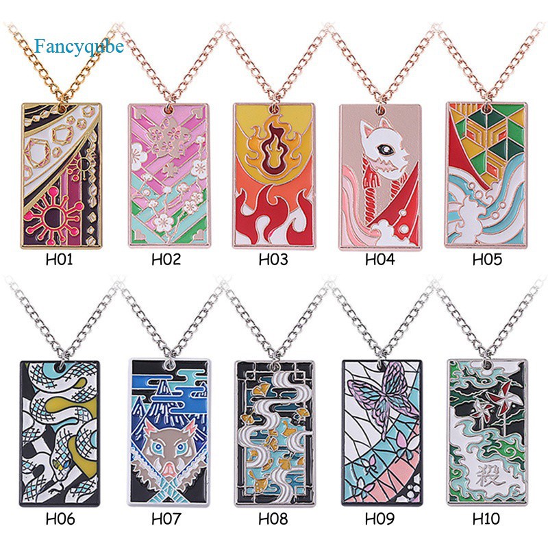 Anime Demon Slayer Necklace Kimetsu No Yaiba Cosplay Pendant Necklace ...