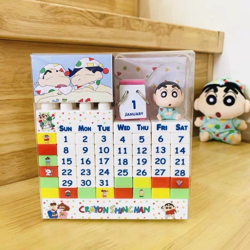 Crayon Shin-Chan Desk Calendar Assembled Building Blocks Desktop Hand ...