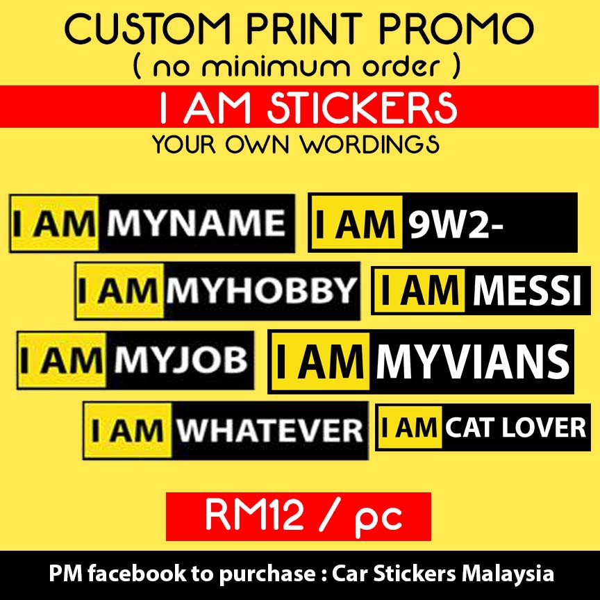Custom Design - I am stickers Car Sticker or Bumper Sticker | Shopee ...