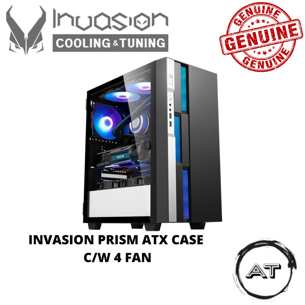 INVASION PRISM Mid-Tower Gaming Case (4 ARGB Fan) | Shopee Malaysia