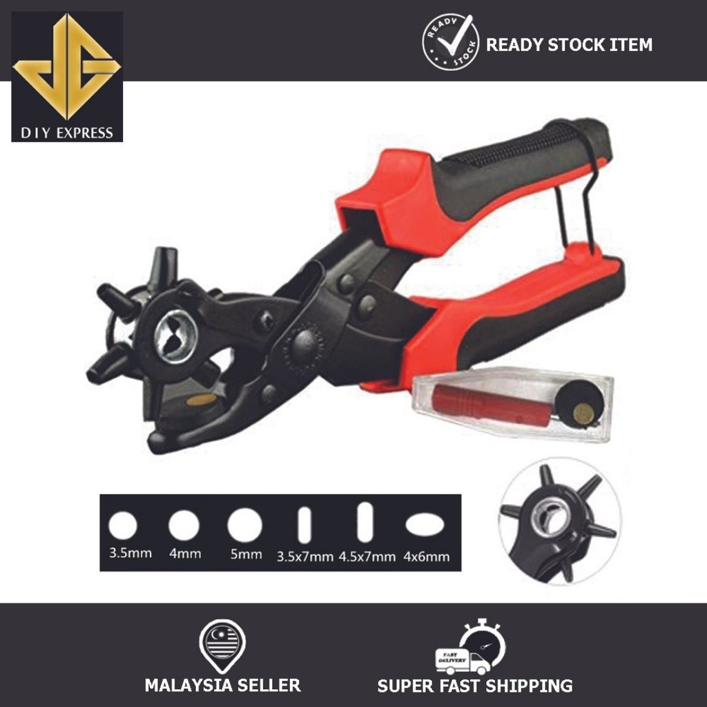 Heavy Duty Belt Leather Hole Puncher Plier Penebuk Lubang Tali Pinggang ...