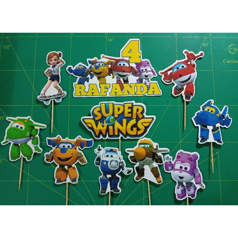 SUPER WINGS CAKE TOPPER (FREE ADD NAME) | Shopee Malaysia