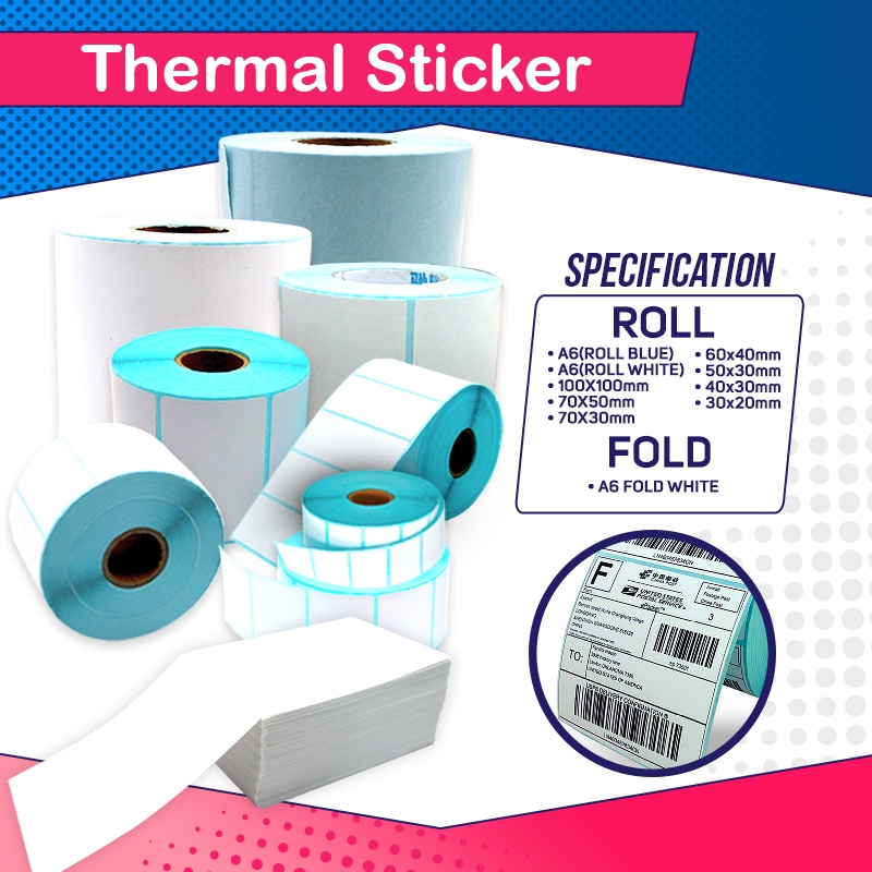 Thermal Barcode Sticker / Label Sticker for Thermal Printer (use for ...