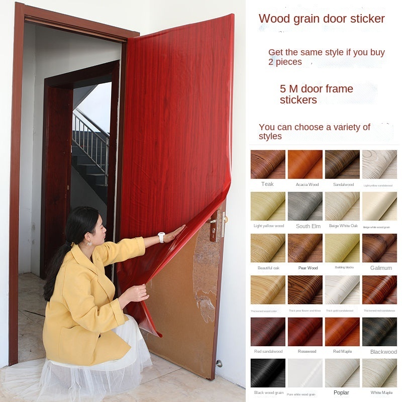 Stok Sedia - Pelekat pintu pelekat sendiri seluruh kepingan kayu putih ...