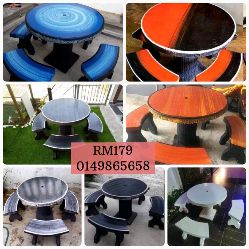 set kerusi meja batu bulat KELANTAN !! COD WASAP 0149865658 | Shopee ...