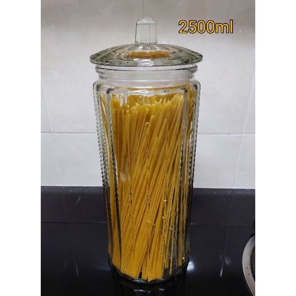 [1250ml/1800ml/2500ml] Spaghetti jar/Balang kaca makanan kering/glass ...