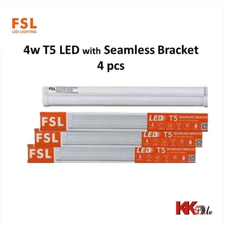 FSL 1 ft T5 4W LED Light with Seamless Bracket 1 feet T5 Led light tube | Shopee Malaysia