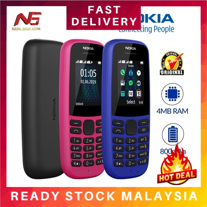 🔥Original🔥 Nokia Malaysia105 (2019) With dual-SIM Card Slots Version ...