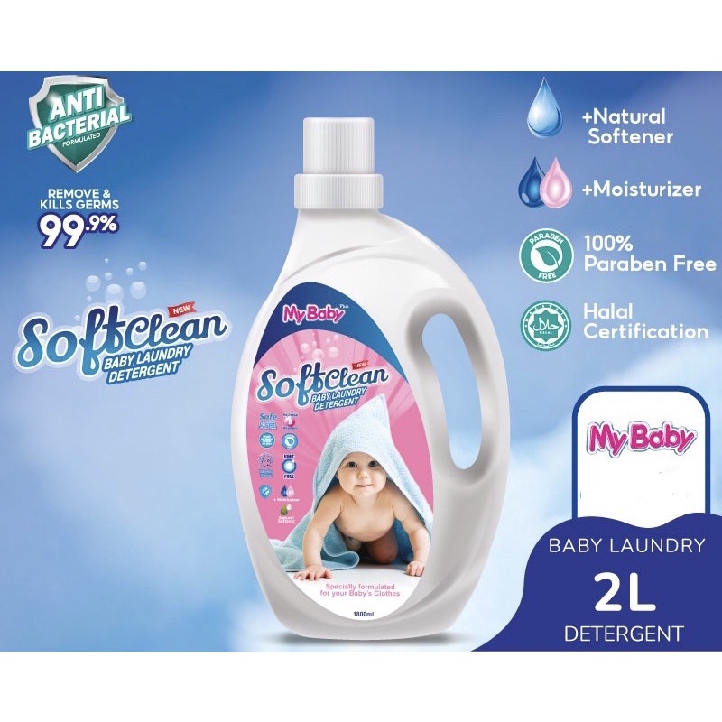 MyBaby Antibacterial Baby Detergent With Softener 2L | Shopee Malaysia
