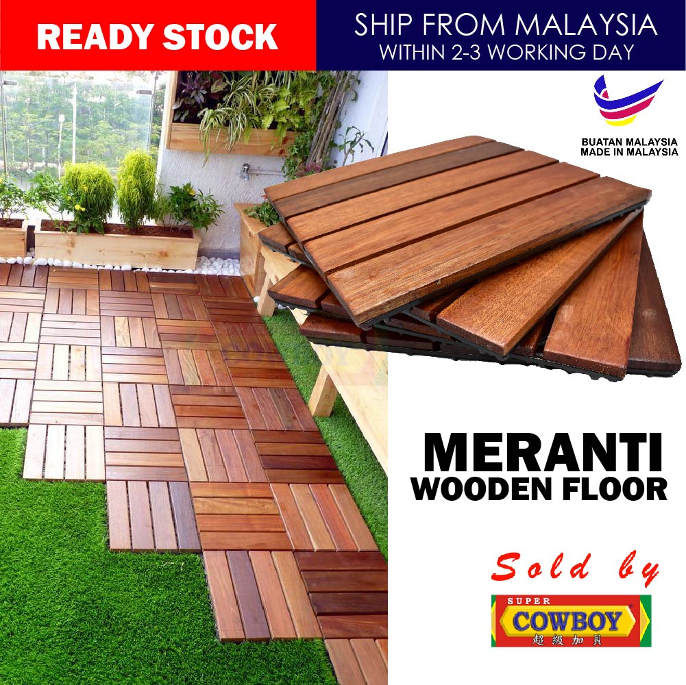 Solid Wood Floor / Kayu Meranti Floor Decking, Garden Decoration ...